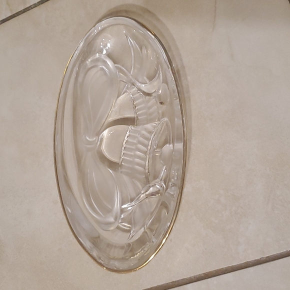 Holiday | Vintage Oval Glass Candy Dish Christmas Bells Gold Trim ...